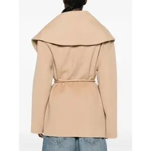 Sportmax Oversized Wool Wrap Coat - Cream