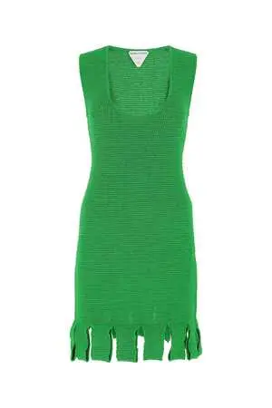 Bottega Veneta Stretch Cotton Blend Mini Dress - Green