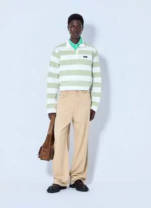 Miu Miu Striped Jersey Polo Shirt