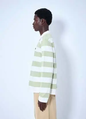 Miu Miu Striped Jersey Polo Shirt