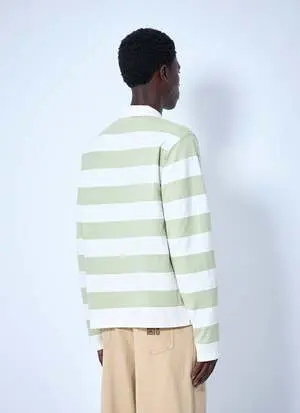 Miu Miu Striped Jersey Polo Shirt
