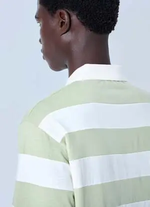 Miu Miu Striped Jersey Polo Shirt