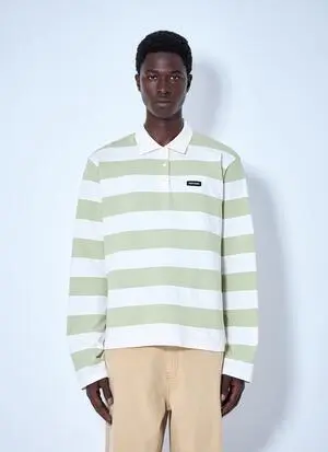 Miu Miu Striped Jersey Polo Shirt - Yellow