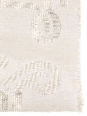 Max Mara Mxasenior Scarf With Monogram Jacquard Embroidery - Cream