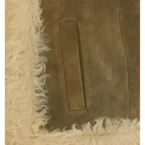 Etro Shearling Vest Peacock Embroidery