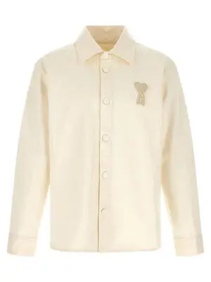 AMI Paris De Coeur' Overshirt - Cream