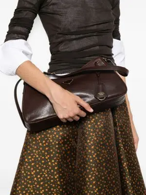 Prada Aimée Large Leather Shoulder Bag