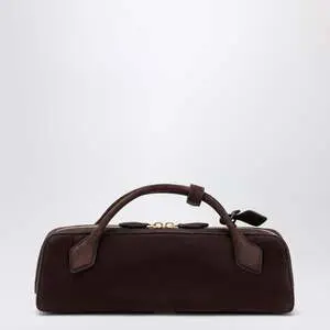 Alaïa Le Teckel Pouch In Suede Goat Leather, Smoky - Brown