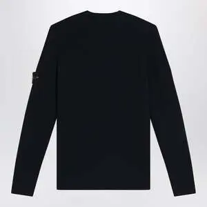 Stone Island Navy Ribbed Crew-neck Sweater