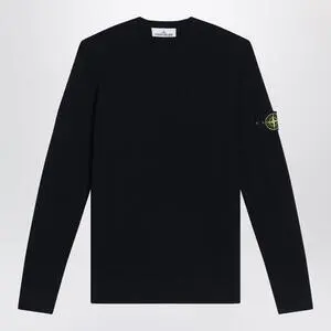 Stone Island Navy Ribbed Crew-neck Sweater - Blue