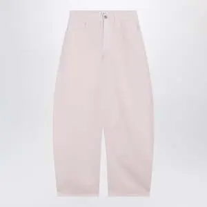 Alaïa Rounded High-rise Cotton Denim Jeans In Pale Rose - Pink