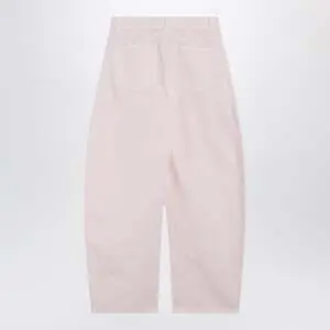 Alaïa Rounded High-rise Cotton Denim Jeans In Pale Rose - Pink