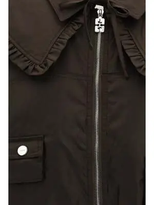 GANNI Recycled Nylon Bomber Jacket - Green