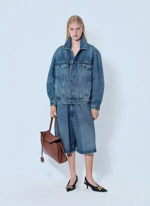 Balenciaga Kick Denim Jacket - Blue