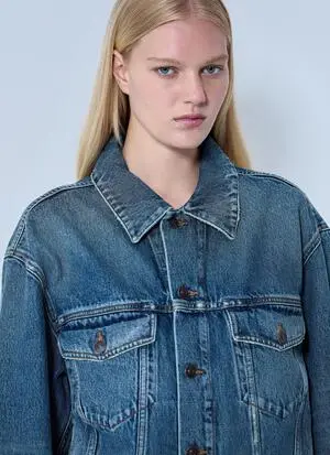 Balenciaga Kick Denim Jacket - Blue