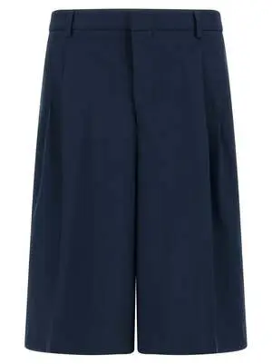 AMI Paris Fresh Wool Bermuda Shorts - Blue