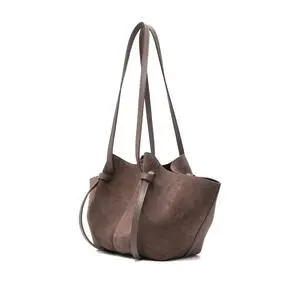 Yuzefi Calf Suede Shoulder Bag - Brown