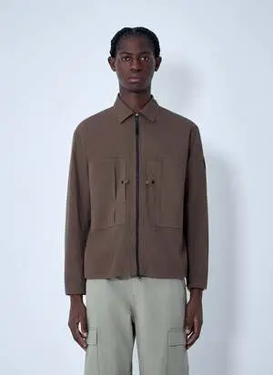 Stone Island Logo Patch Jacket - Brown