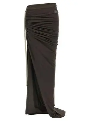 Rick Owens Moncler + Adjustable Cotton Jersey Skirt