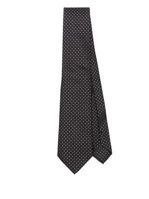 Dolce & Gabbana Geometric-pattern Silk Tie - Gray