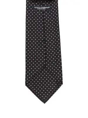 Dolce & Gabbana Geometric-pattern Silk Tie - Gray
