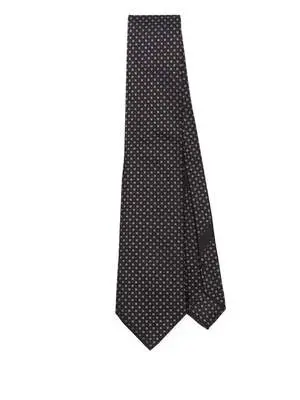 Dolce & Gabbana Geometric-pattern Silk Neck Ties - Gray