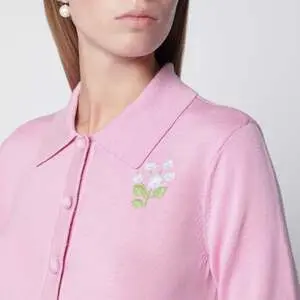 SELF-PORTRAIT Wool Knit Cardigan - Pink