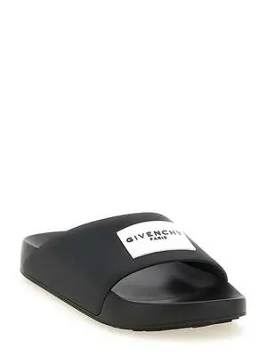 Givenchy Label Rubber Mules - Black