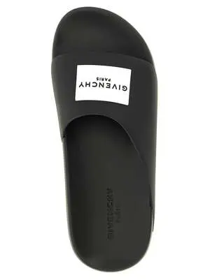 Givenchy Label Rubber Mules - Black