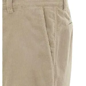 Brunello Cucinelli Wide Leg Velvet Pants - Cream