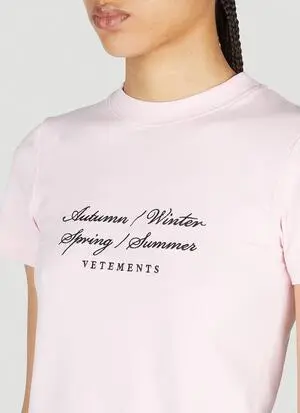 Vetements Four Seasons T-shirt - Pink