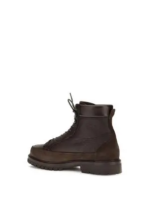 Brunello Cucinelli Lace-up Leather Ankle Boots - Brown