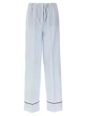 Prada Striped Straight Leg Pants - Blue