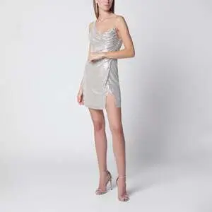 SELF-PORTRAIT Champagne Mini Dress With Rhinestones - Cream