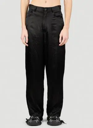 Balenciaga Five Pocket Satin Pants - Black