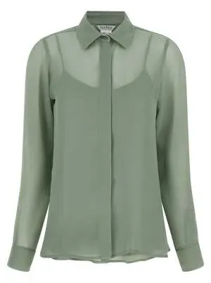 Max Mara Silk Crêpe De Chine Shirt - Green