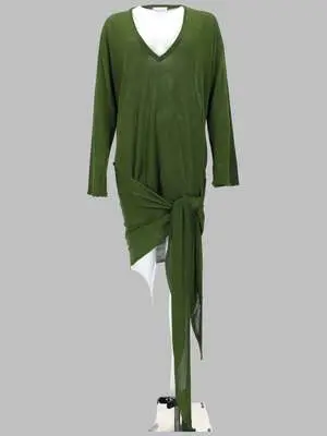 Attico Mini Abito Drappeggiato In Viscosa - Green