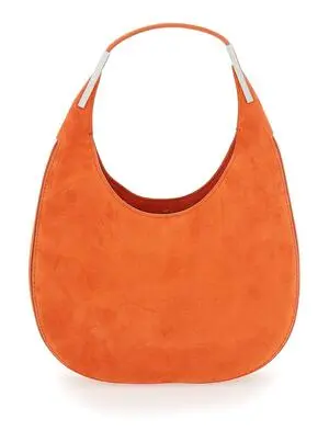 Savette Florence Small' Orange Shoulder Bag With Open Top In Suede - Multicolor