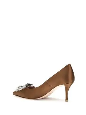 ROGER VIVIER Efflorescence Satin Pumps - Brown