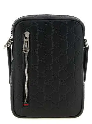 Gucci Gg Emblem' Small Crossbody Bag - Black