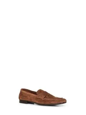Prada Calzature Cocoa Suede Loafers
