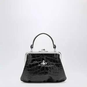 VIVIENNE WESTWOOD Croc-embossed Leather Granny Frame Purse - Black