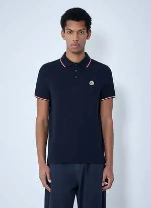 Moncler Logo Patch Polo Shirt - Blue