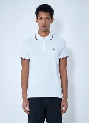 Moncler Piqué Polo Shirt - White