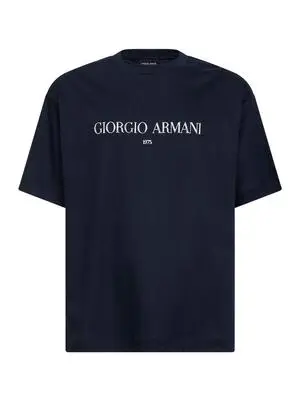 Giorgio Armani Navy Blue Cotton Interlock Jersey T-shirt