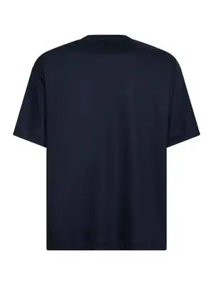 Giorgio Armani Navy Blue Cotton Interlock Jersey T-shirt