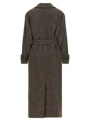 Kiton Chevron Wool Coat