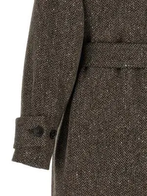 Kiton Chevron Wool Coat