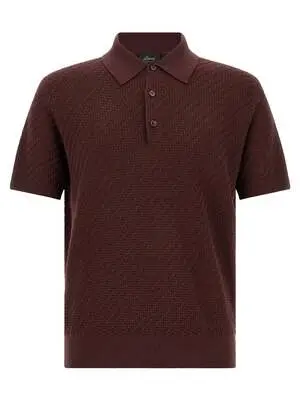 Brioni Trama' Weaving Polo - Purple