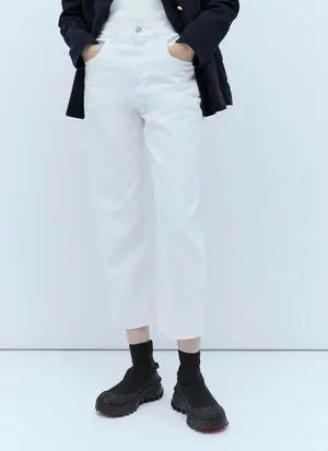 Moncler Cropped Jeans - White